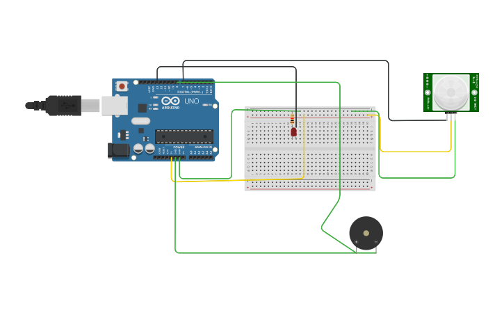 Circuit design Sensor de movimiento - Tinkercad