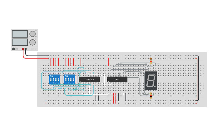 Circuit Design Sumador De 4 Bits Tinkercad