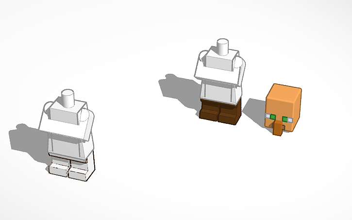 3D design LEGO Minecraft Villager - Tinkercad