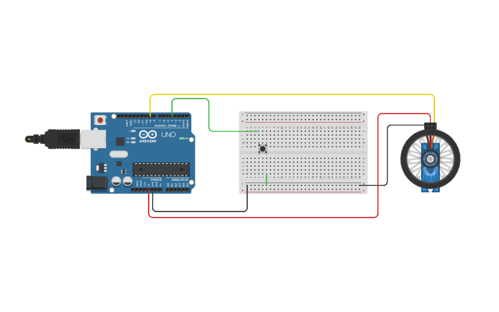 Circuit design servo continuo - Tinkercad