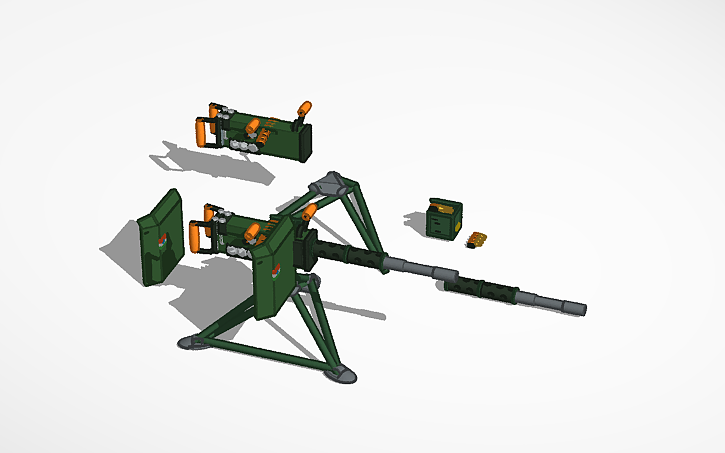 3D design Machine gun - Tinkercad