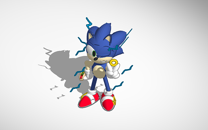 3D design Sonic T. Hedgehog - Tinkercad