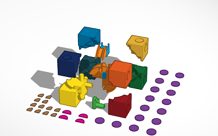3D design rubik's cube 2x2x2 - dice faces - Tinkercad