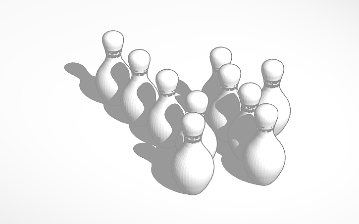 3D design Copy of Bowling Pins - Tinkercad