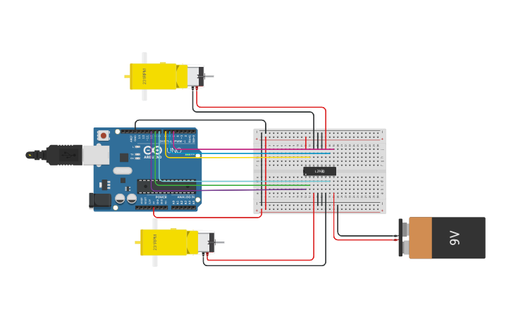 Circuit design Circuito Motores | Tinkercad