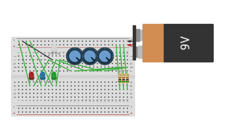 Circuit design Jake Knoblauch RGB circuit | Tinkercad