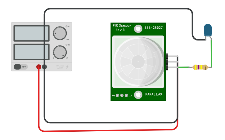 Circuit design Motion detector - Tinkercad