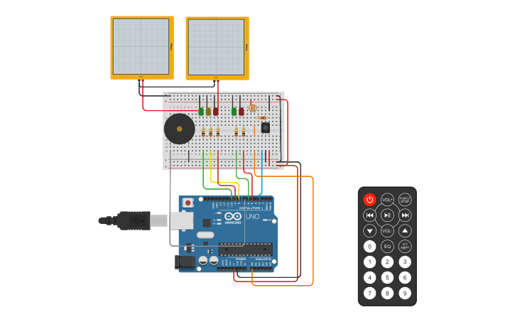Circuit design Trabalho Semaforo SEM | Tinkercad