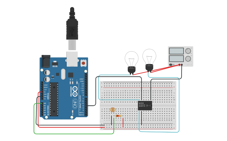 Circuit design ac bulb using relay - Tinkercad