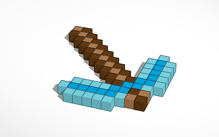 3D design diamond pickaxe | Tinkercad