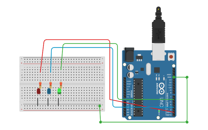 Circuit design arduino ejercicio 2 - Tinkercad