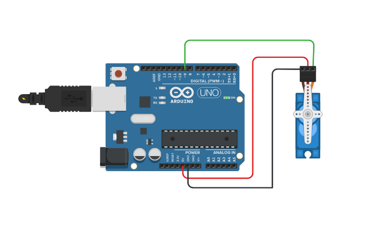 Circuit Design Controlando Um Servo Motor Usando Arduino Tinkercad