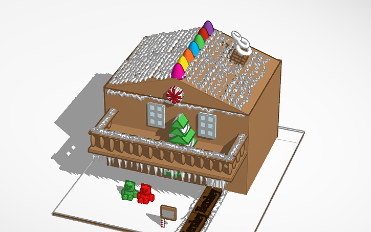 3D design Gummy Bears Gingerbread house - Tinkercad