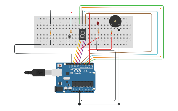 Circuit design Morse-code met Led, Spreaker en 7-segment display ...