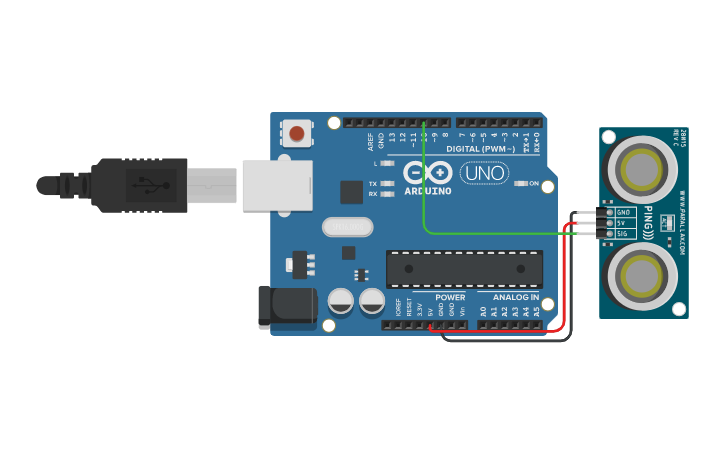 Circuit design Ergasia_2-Arduino_Ultrasonic_Serial | Tinkercad