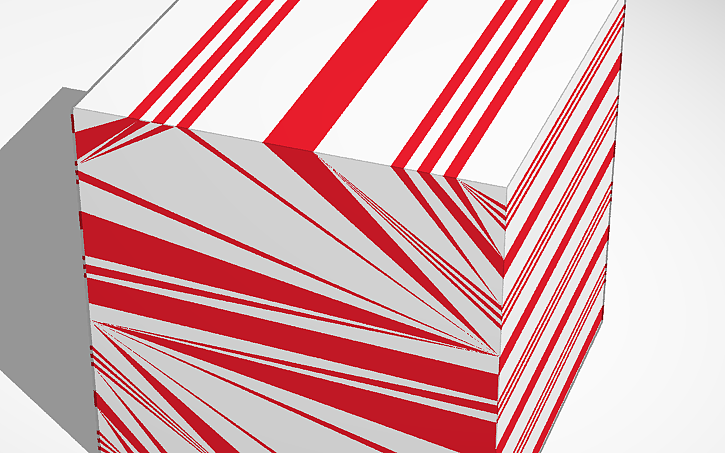3D design Red and white cube - Tinkercad