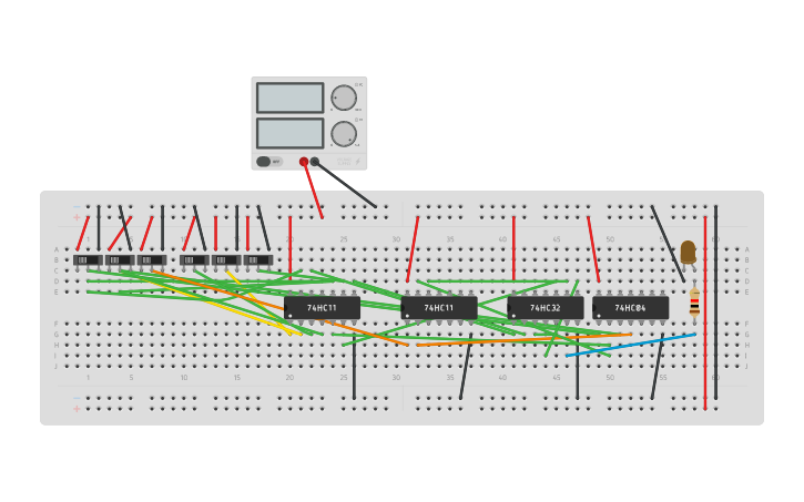 Circuit design 4:1 mux - Tinkercad