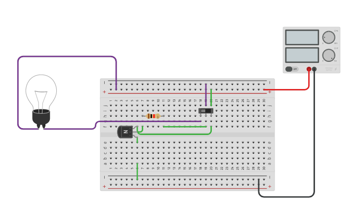 Circuit design transistor | Tinkercad