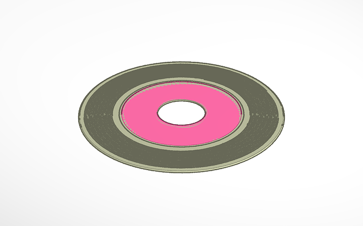 3D design 3D Printed Record - Tinkercad