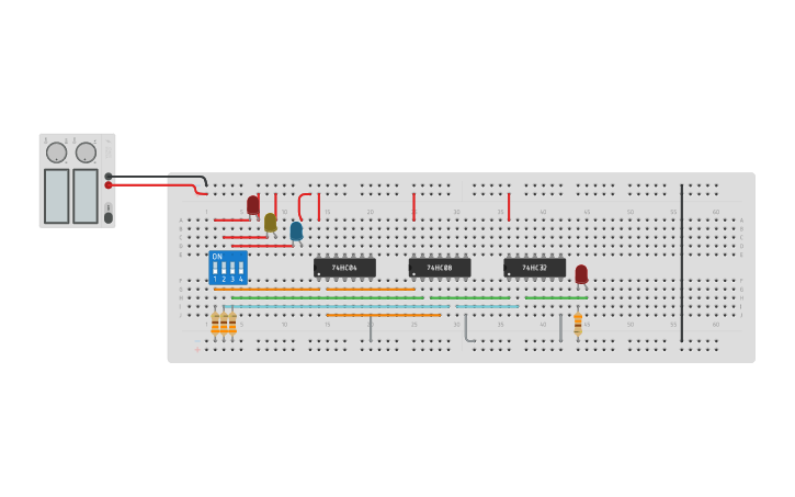 Circuit design ALARMA A(NEGADA)C+A(NEGADA)B | Tinkercad