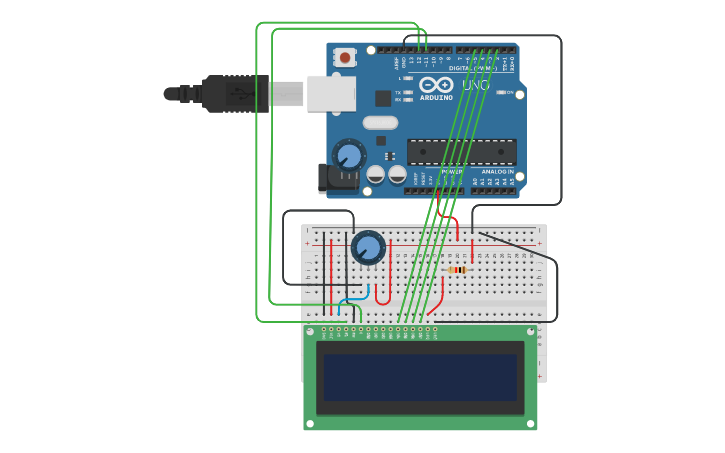 Circuit design Copy of Pantalla LCD | Tinkercad Circuit design Copy of Pantalla LCD | Tinkercad