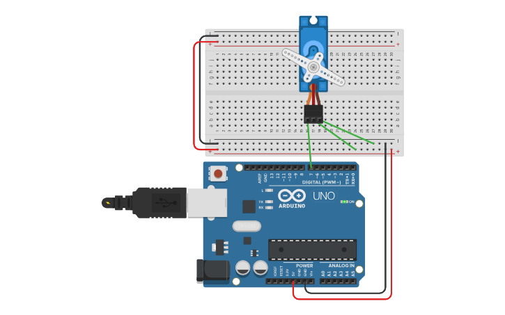 Circuit Design Rangkaian Servo Smm Tinkercad