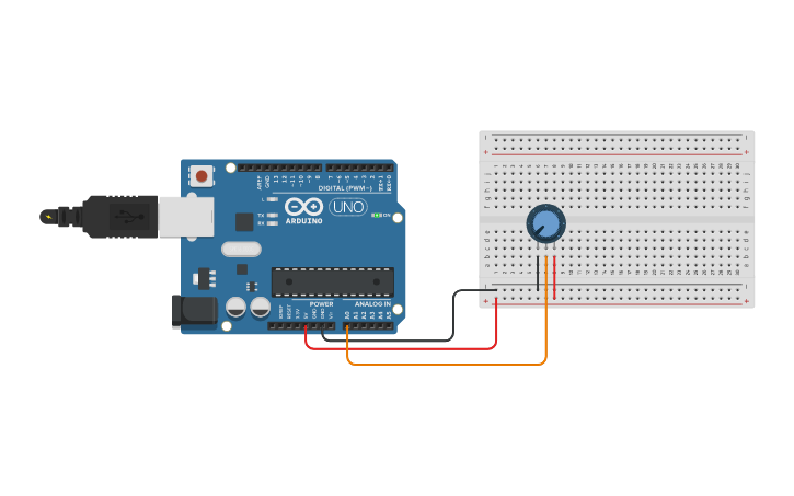 Circuit design usando potenciómetro | Tinkercad