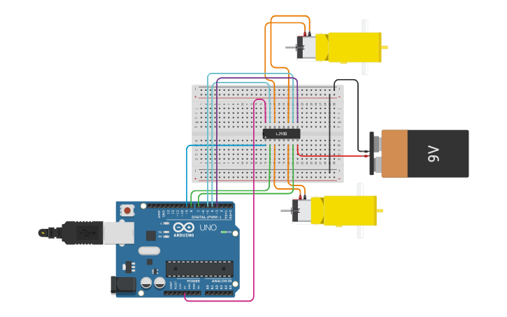 Circuit design Motor Driver Circuit - Tinkercad