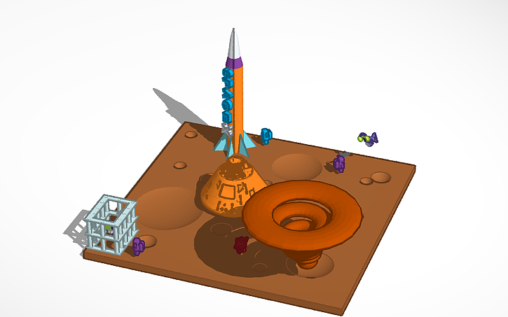 3D design base on mars - Tinkercad