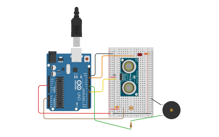 Circuit design alarma | Tinkercad
