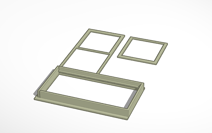 3D design sliding window - Tinkercad