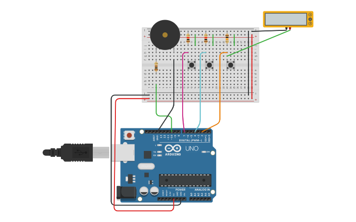 Circuit design Arduino Synthesizer - Tinkercad