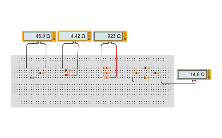 Circuit design resistencias - Tinkercad