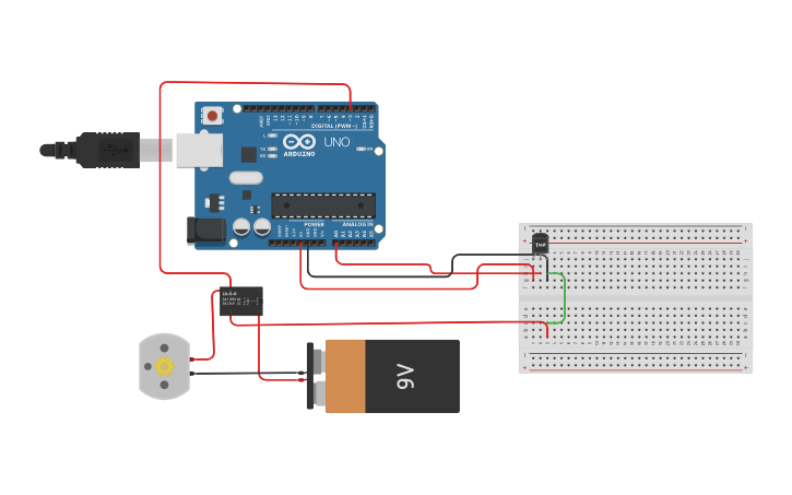 Circuit design Smart Irrigation System - Tinkercad