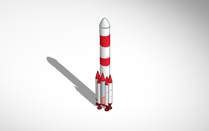 3D design PSLV rocket design - Tinkercad