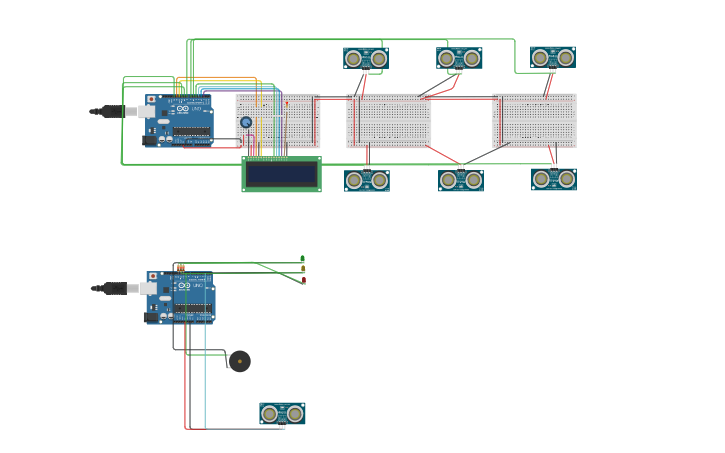 Circuit design Parking Lot - Tinkercad