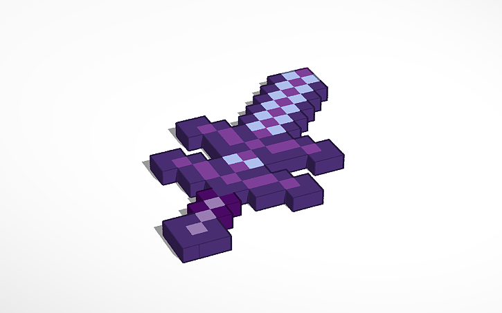 3d Design Minecraft Ender World Kings Sword Tinkercad