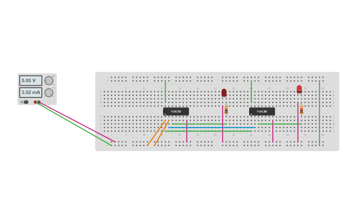 Circuit design Half Adder Circuit | Tinkercad