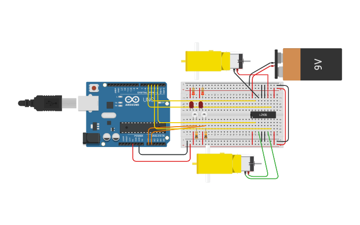 Circuit design Seguidor de linea - Tinkercad