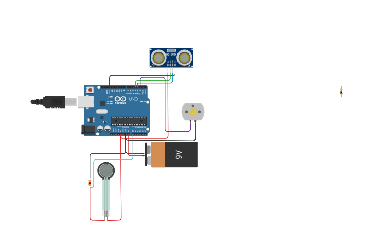Circuit design Smart Trash Box - Tinkercad