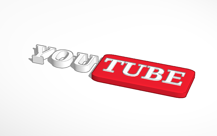 3D design YouTube Logo | Tinkercad