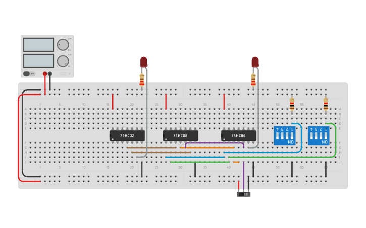 Circuit design Full Adder - Tinkercad
