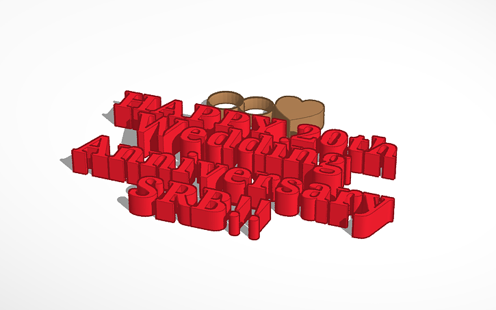 3D design 20th Wedding Anniversary | Tinkercad