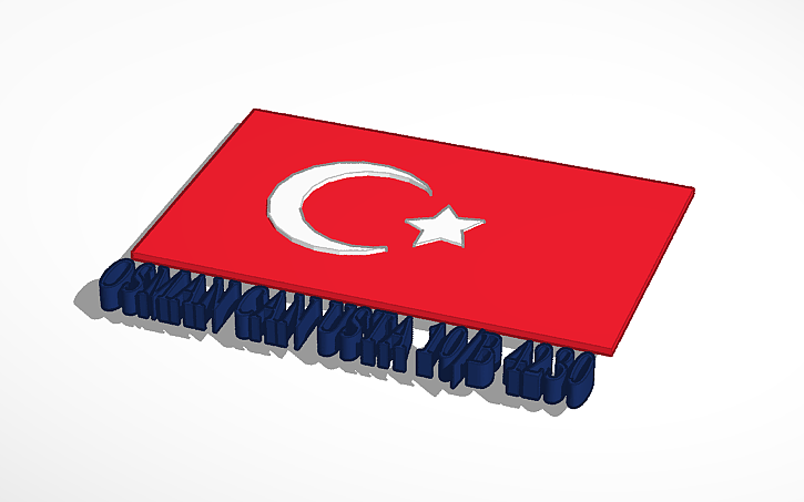 3D design Türk Bayrağı | Tinkercad