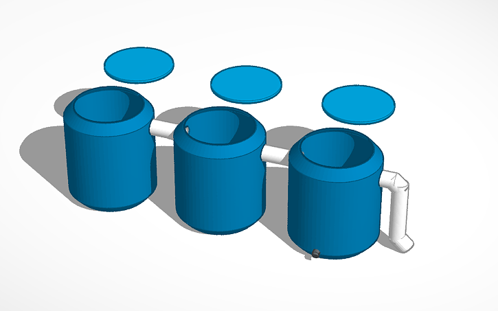 3D design water tank system - Tinkercad