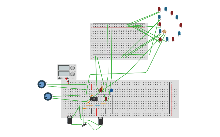 Circuit design Variable Astable Multivibrator - Tinkercad