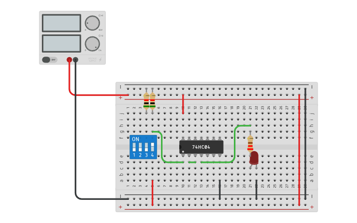 Circuit design COMPUERTA YES(DOBLE NOT) - Tinkercad