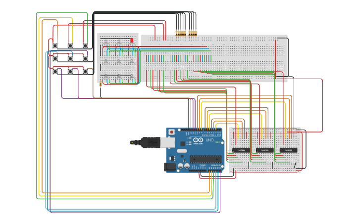 Circuit design Tic Tac Toe - Tinkercad