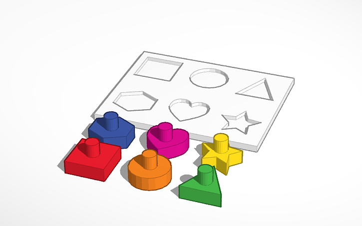 3D design Simple Shape Puzzle Example - Tinkercad