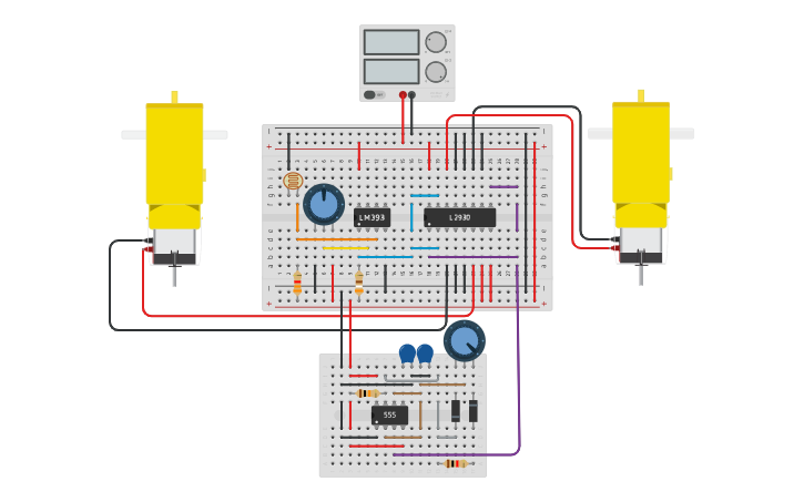 Circuit design Cova Stefano - Line Tracking con regolatore pwm - Tinkercad